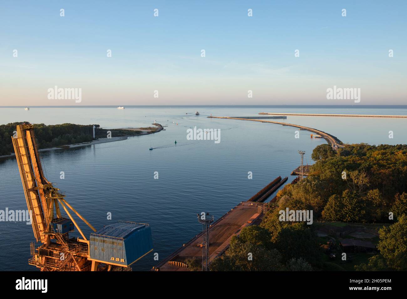 Swinoujscie, Poland - Port mouth, port approach fairway breakwater, LNG ...