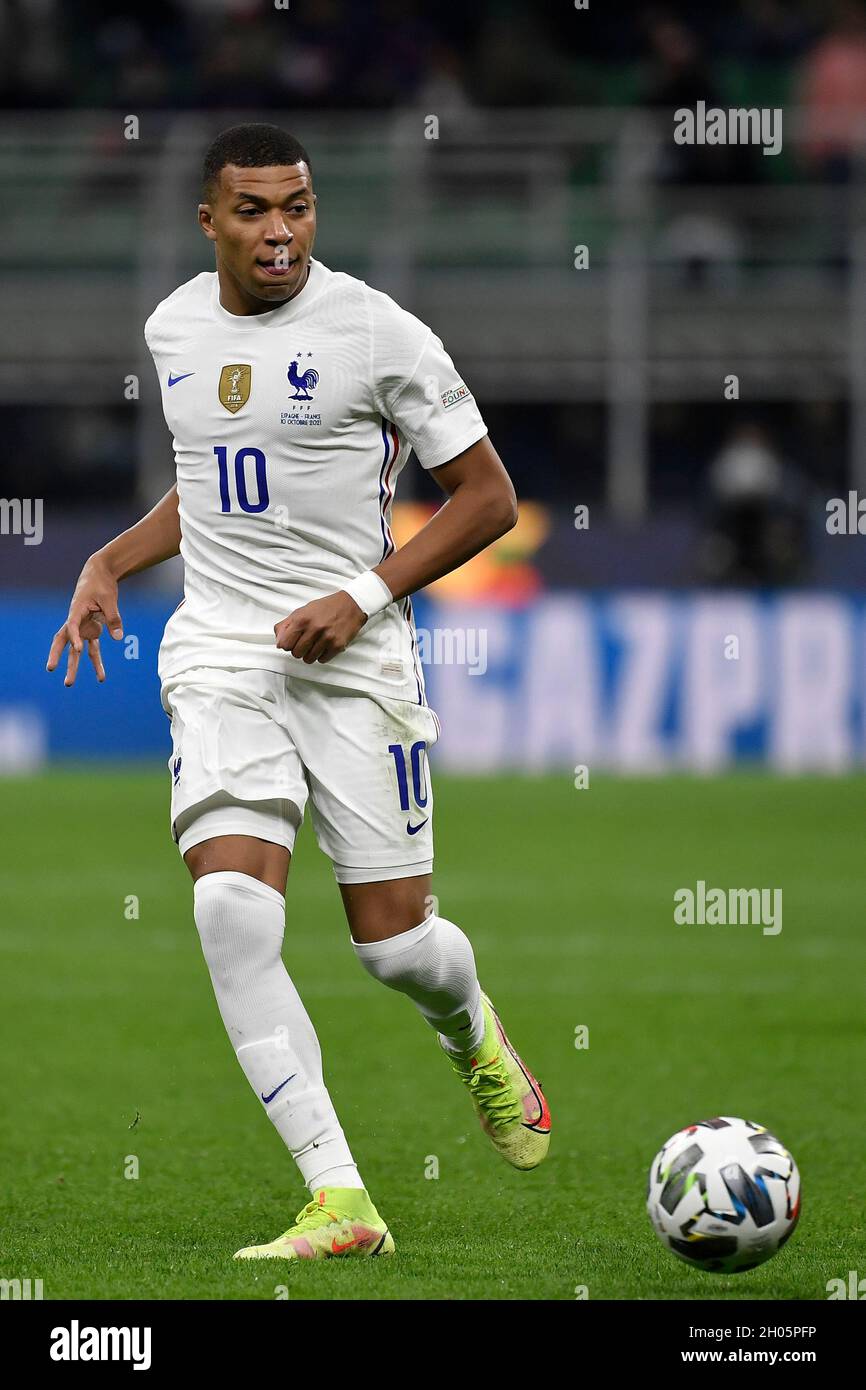 Milano, Italy. 10th Oct, 2021. Kylian Mbappe of France in action during ...