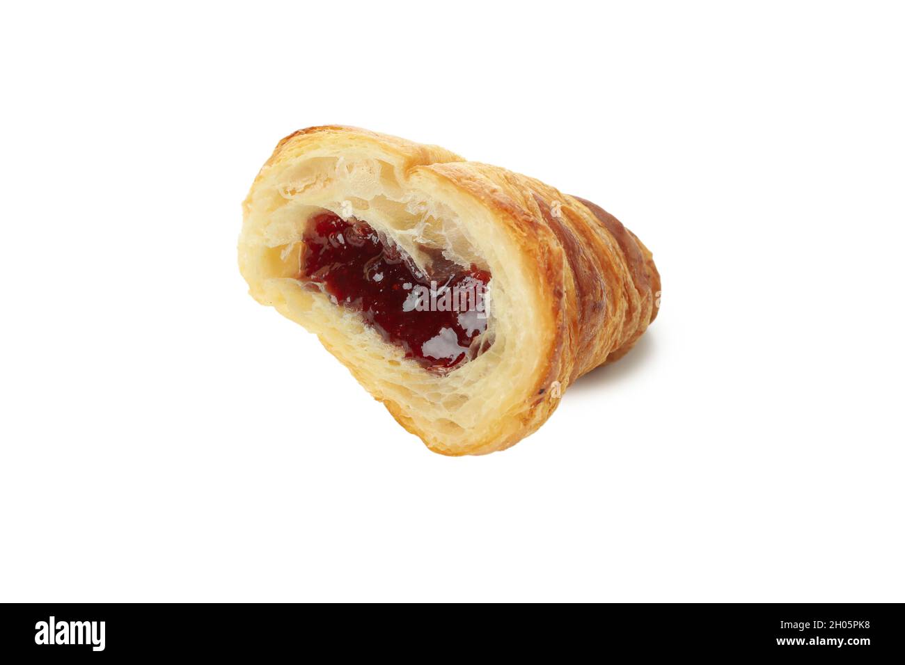 Croissant with raspberry jam, isolated on white background Stock Photo ...