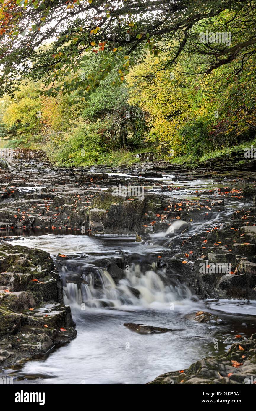 Overflow Channel on the River Tees at Low Force with a Backdrop of ...