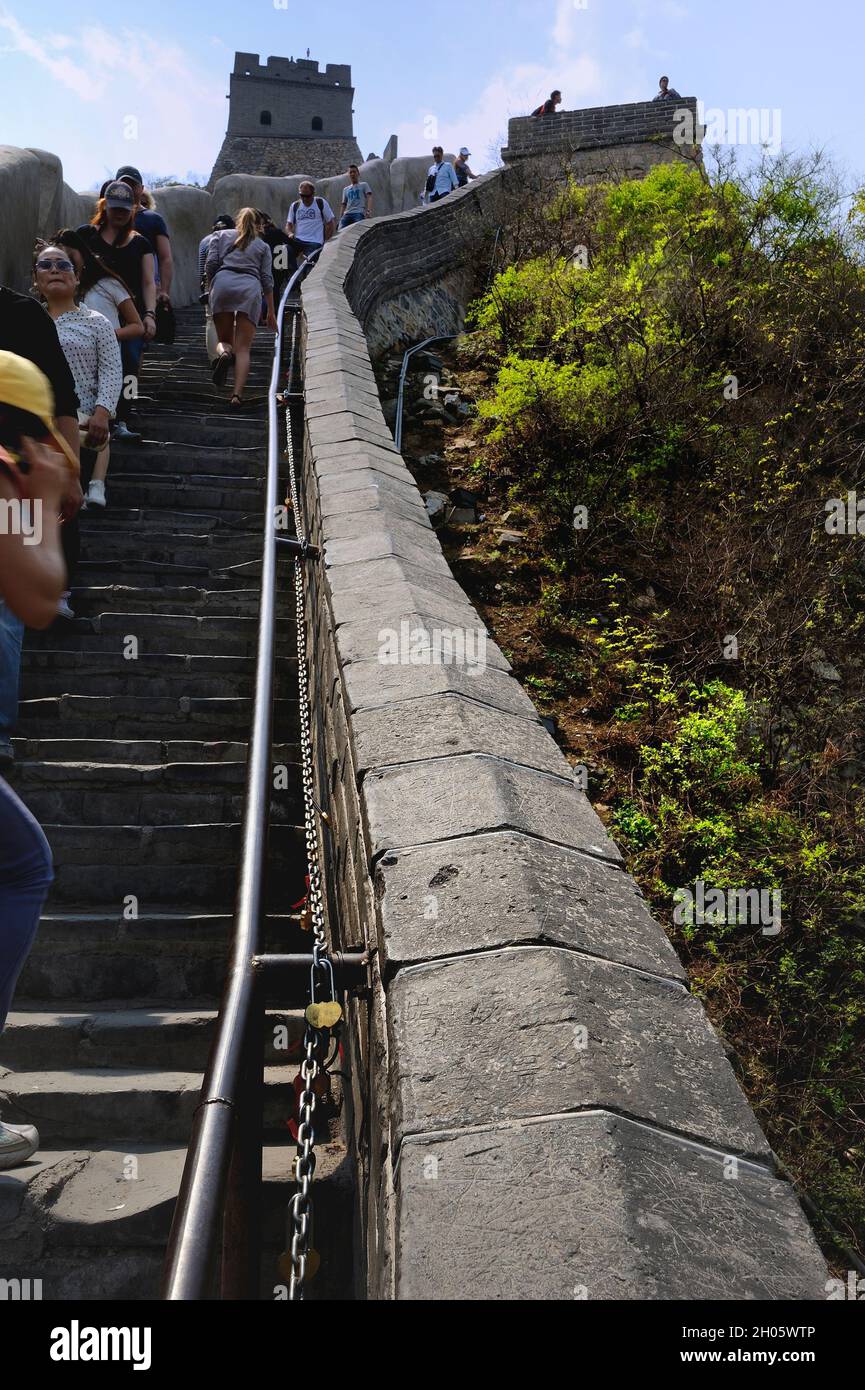 Beijing, China - 3rd May 2013:Exploring the great wall of China Stock ...