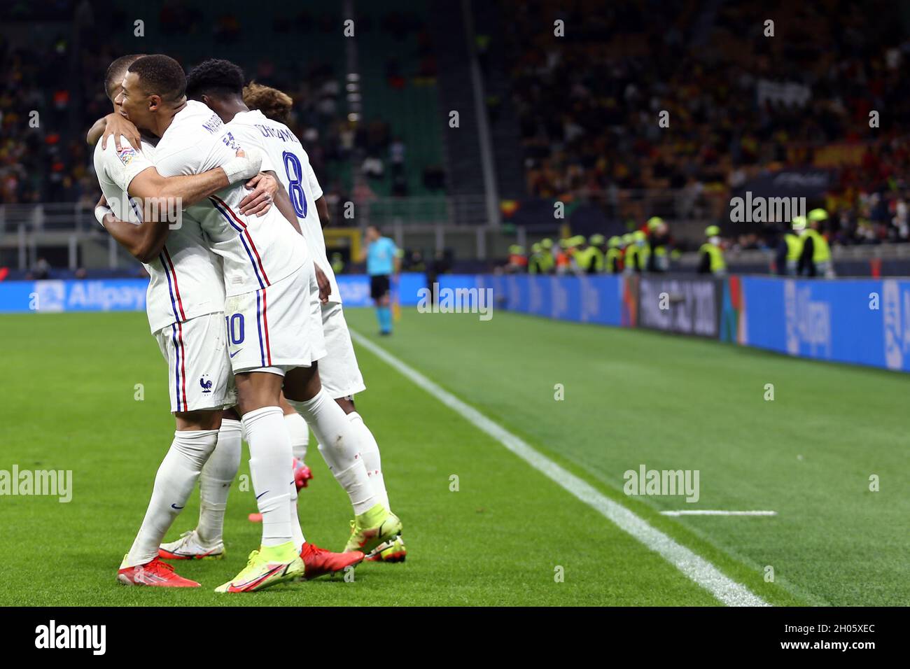Kylian Mbappe of France celebrates after scoring his team's second goal ...