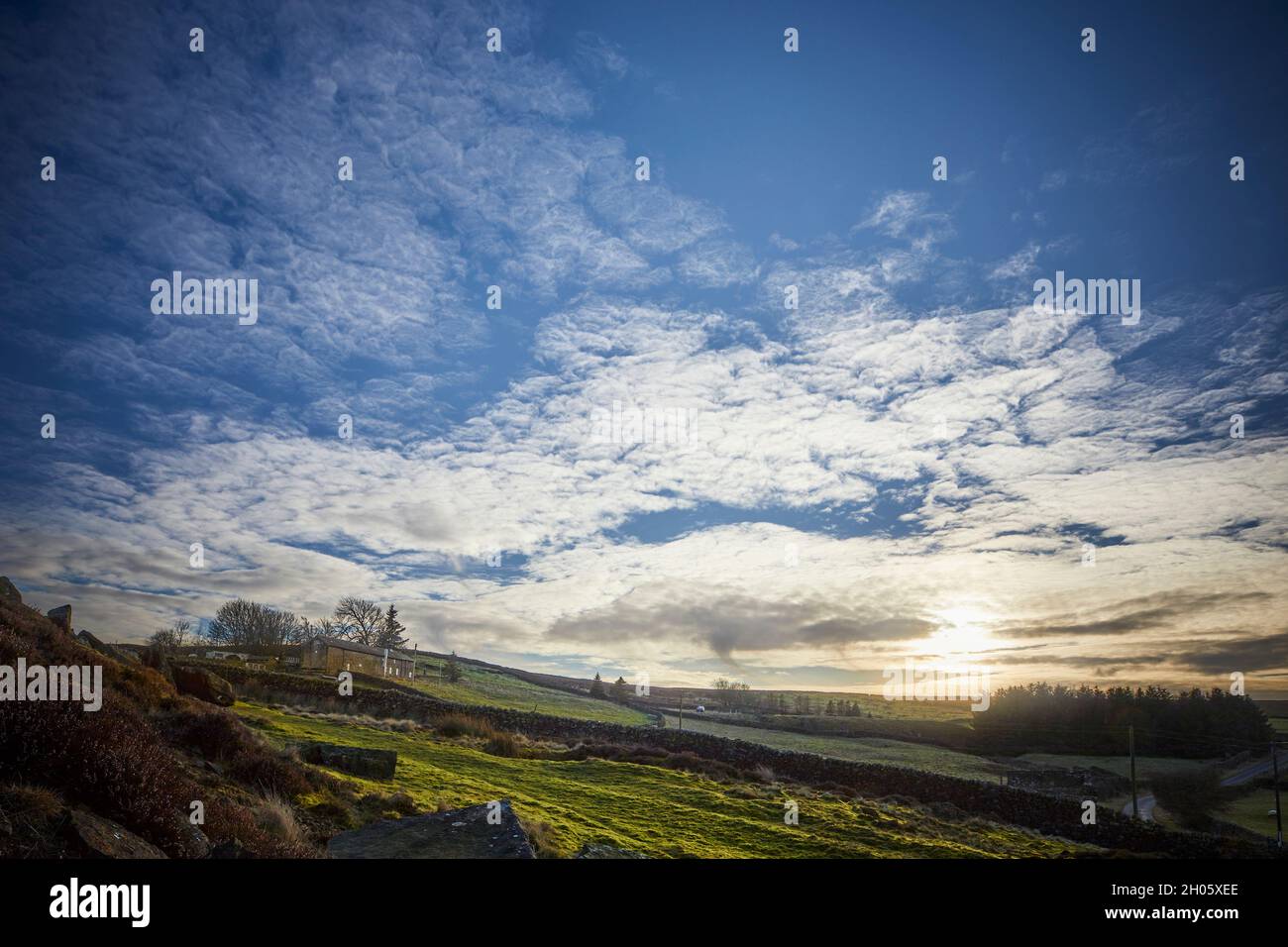 Moorland sunset at 900ft Stock Photo - Alamy
