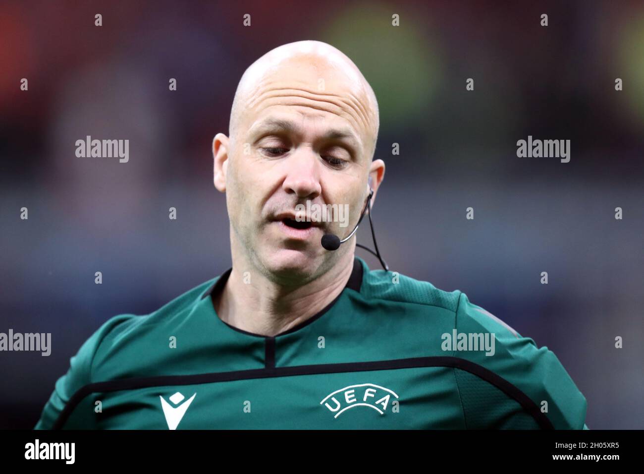 Offical Referee Anthony Taylor during warm up before the Uefa Nations ...