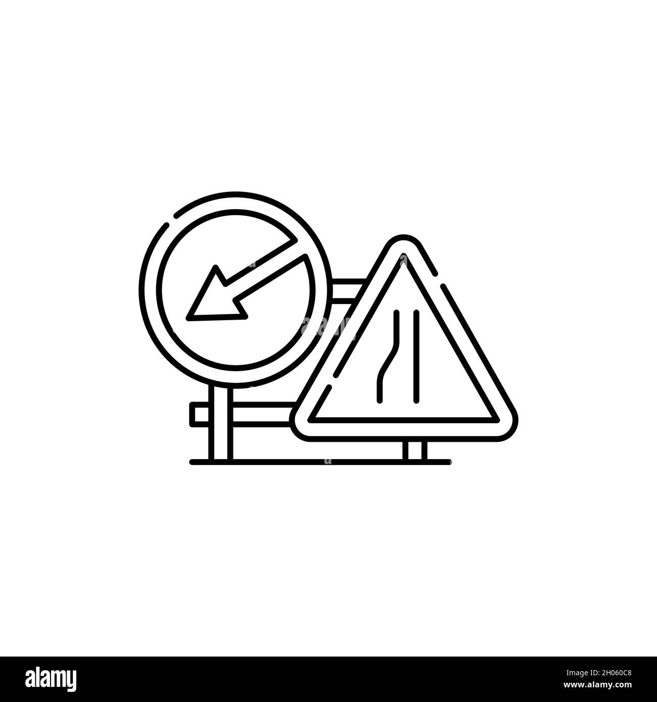 Road repair sign olor line icon. Road construction. Pictogram for web ...