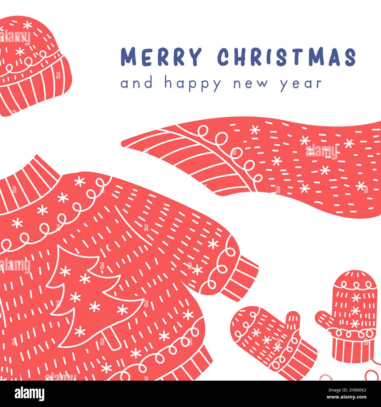 Snowman winter clothes knitted Stock Vector Images - Alamy