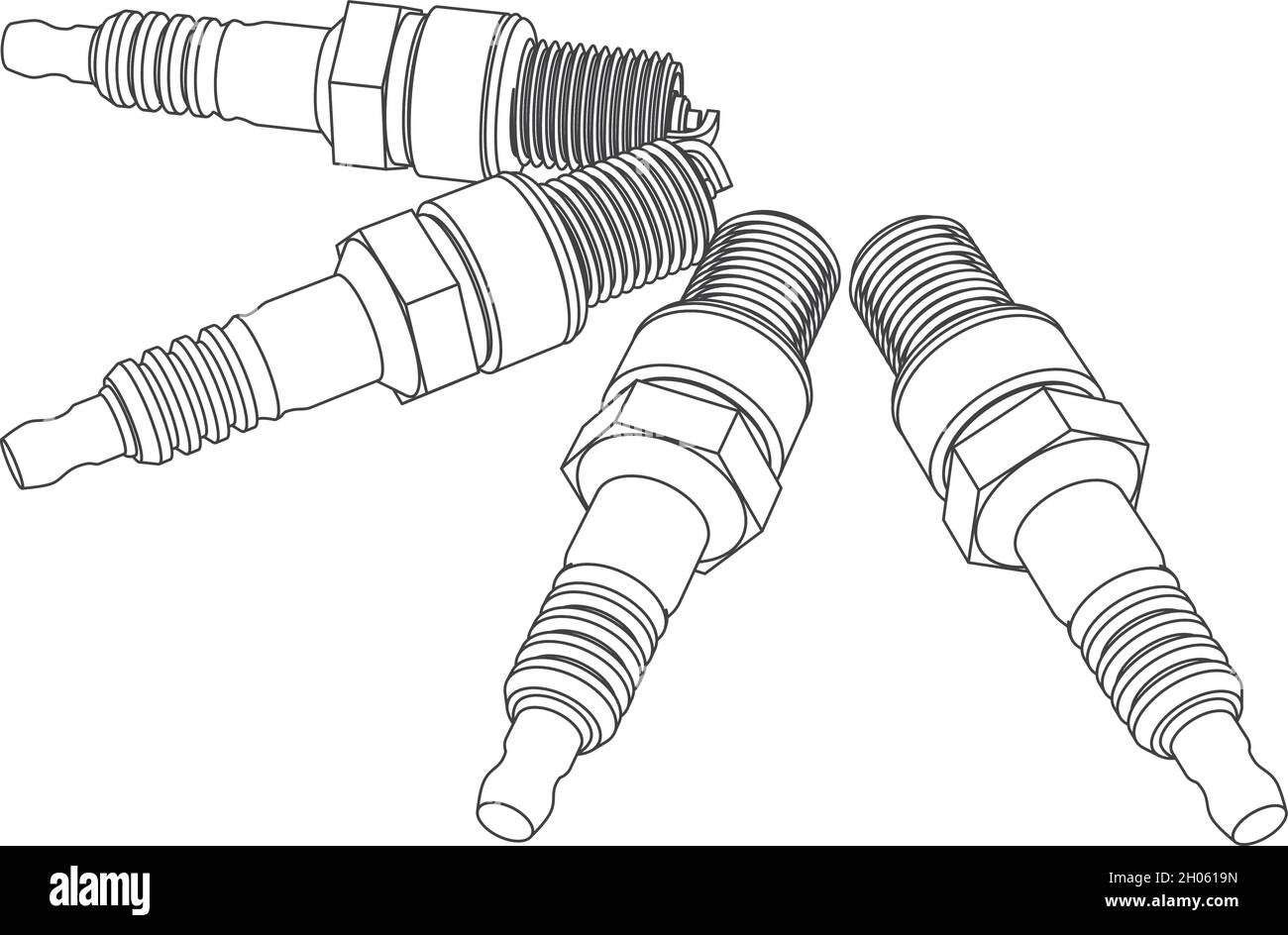 Vector car spark plug set isolated Stock Vector Image & Art - Alamy