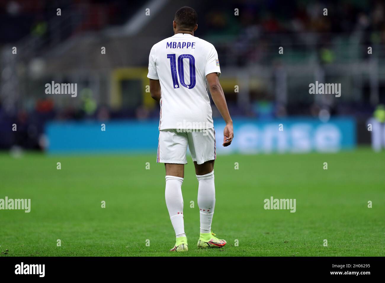 Kylian Mbappe of France looks on during the Uefa Nations League final ...
