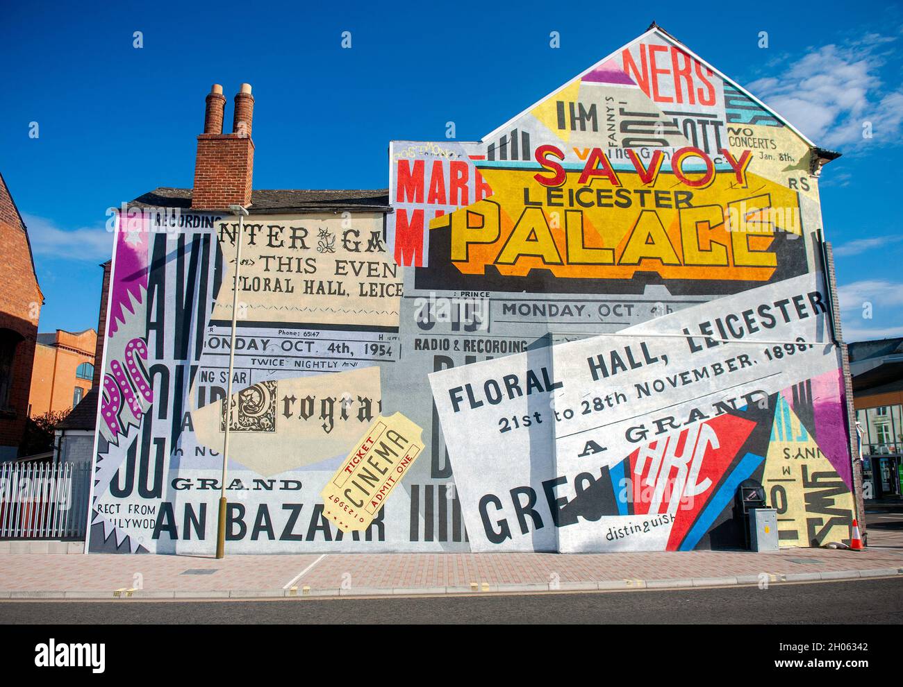 Savoy Road in Belgrave area of Leicester celebrates past cinemas Stock ...