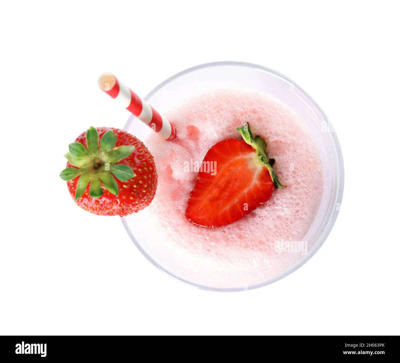 Pink milkshake top view Cut Out Stock Images & Pictures - Alamy