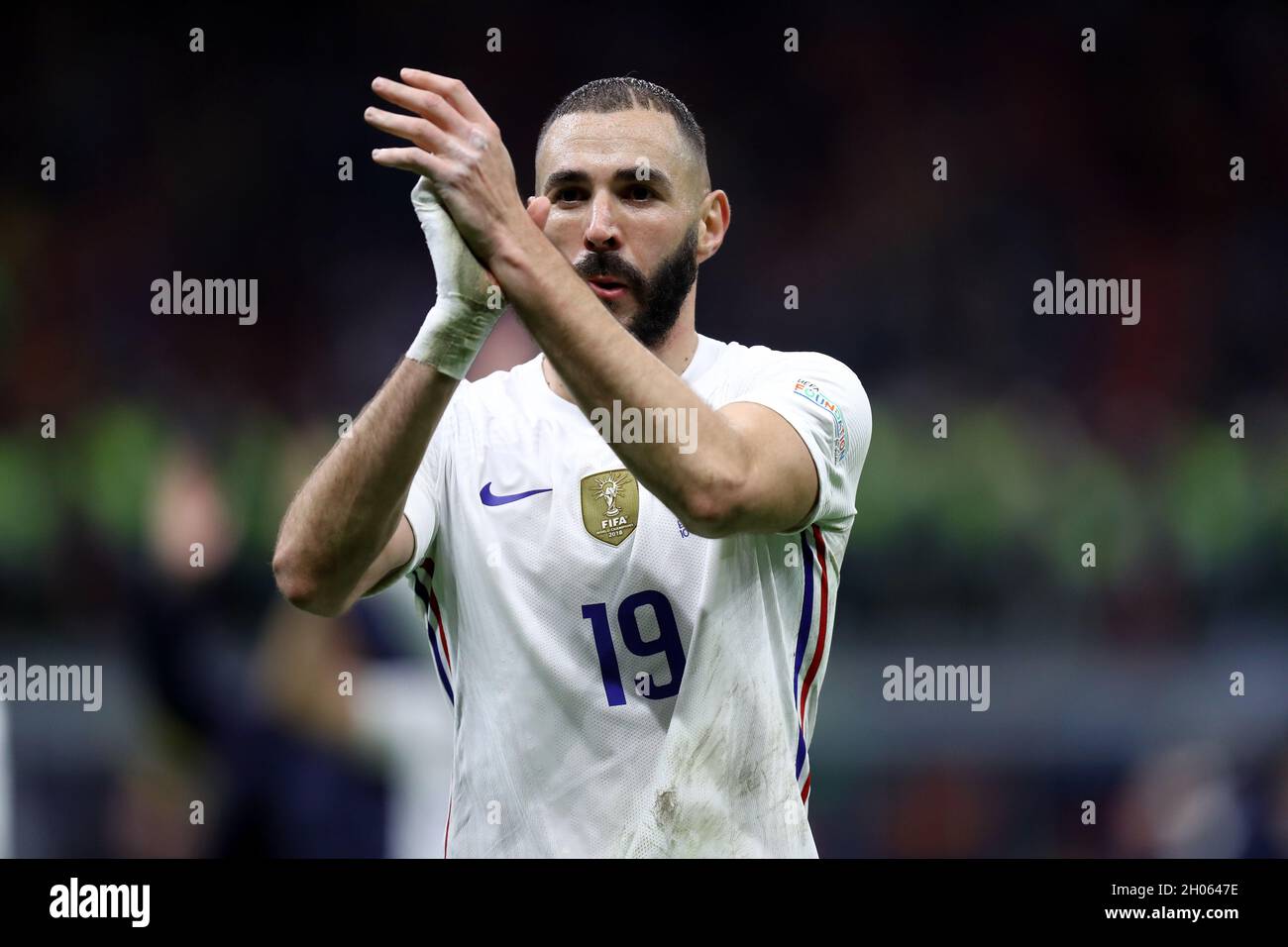 Karim Benzema of France celebrates after winning the Uefa Nations ...
