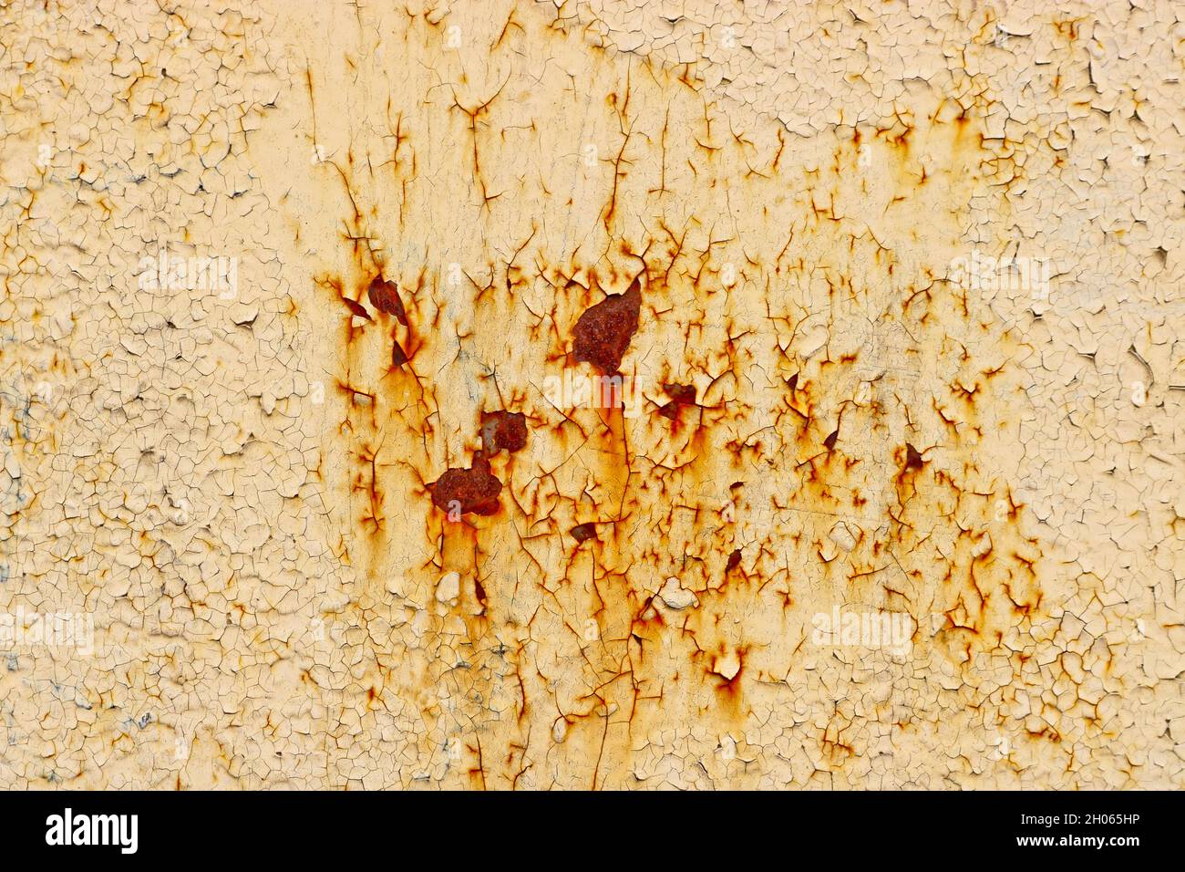 Rust stains on the old painted metal surface Stock Photo - Alamy