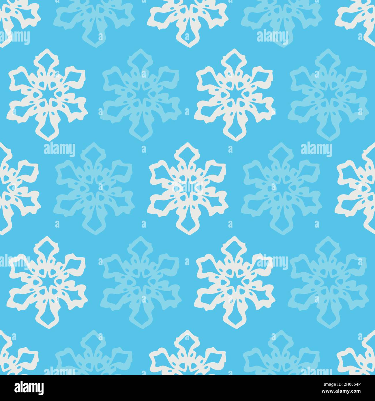 Vector seamless pattern with snowflakes. Design in cartoon style Stock ...