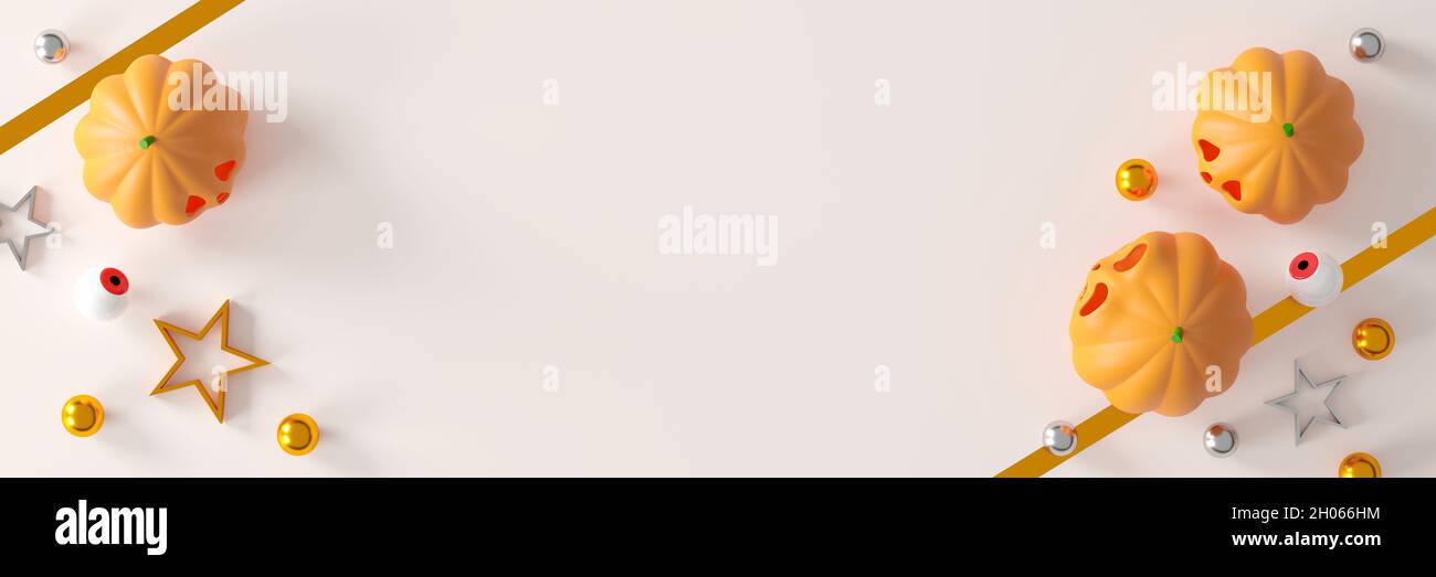 halloween pumpkins on white background for greeting card, banner ...