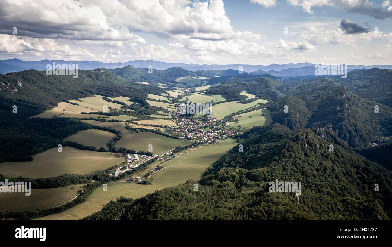 Aerial view of the village of Sulov in Slovakia Stock Photo - Alamy