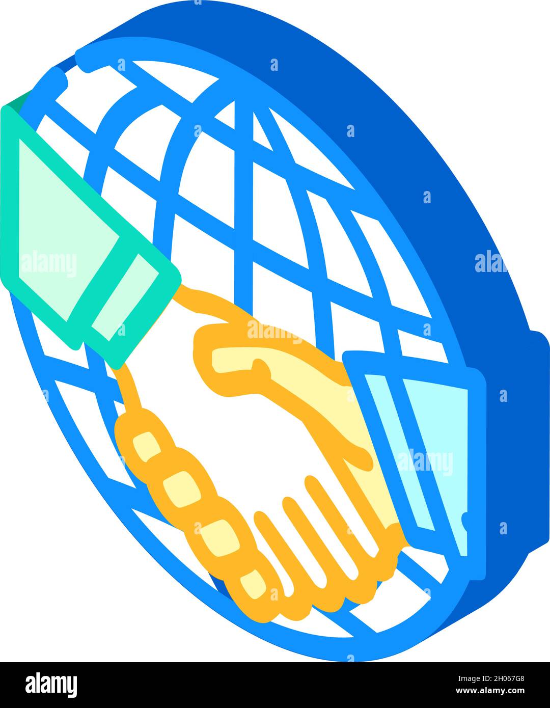 international partnership isometric icon vector illustration Stock ...