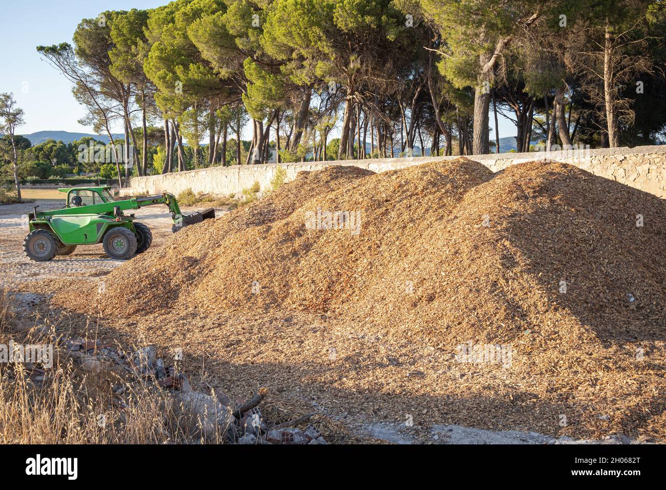 Shredded wood for the production of natural fuel, biomass, composting ...