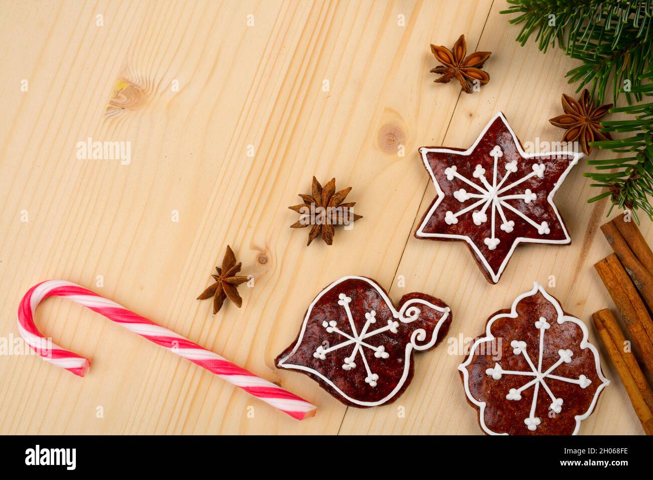 christmas background with gingerbread Stock Photo - Alamy