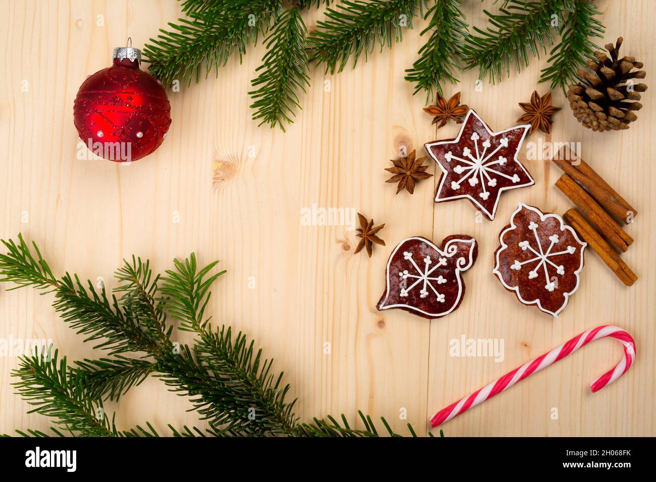 christmas background with gingerbread Stock Photo - Alamy