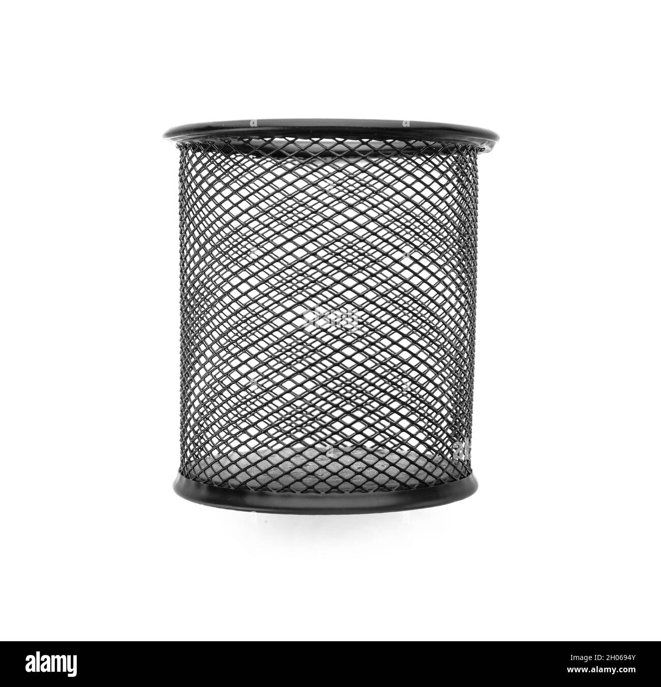 Metal bucket on white background. Stationery for school Stock Photo - Alamy