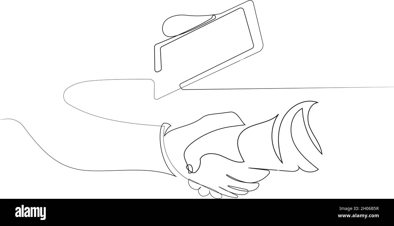 Continuous line drawing hands hi-res stock photography and images - Alamy