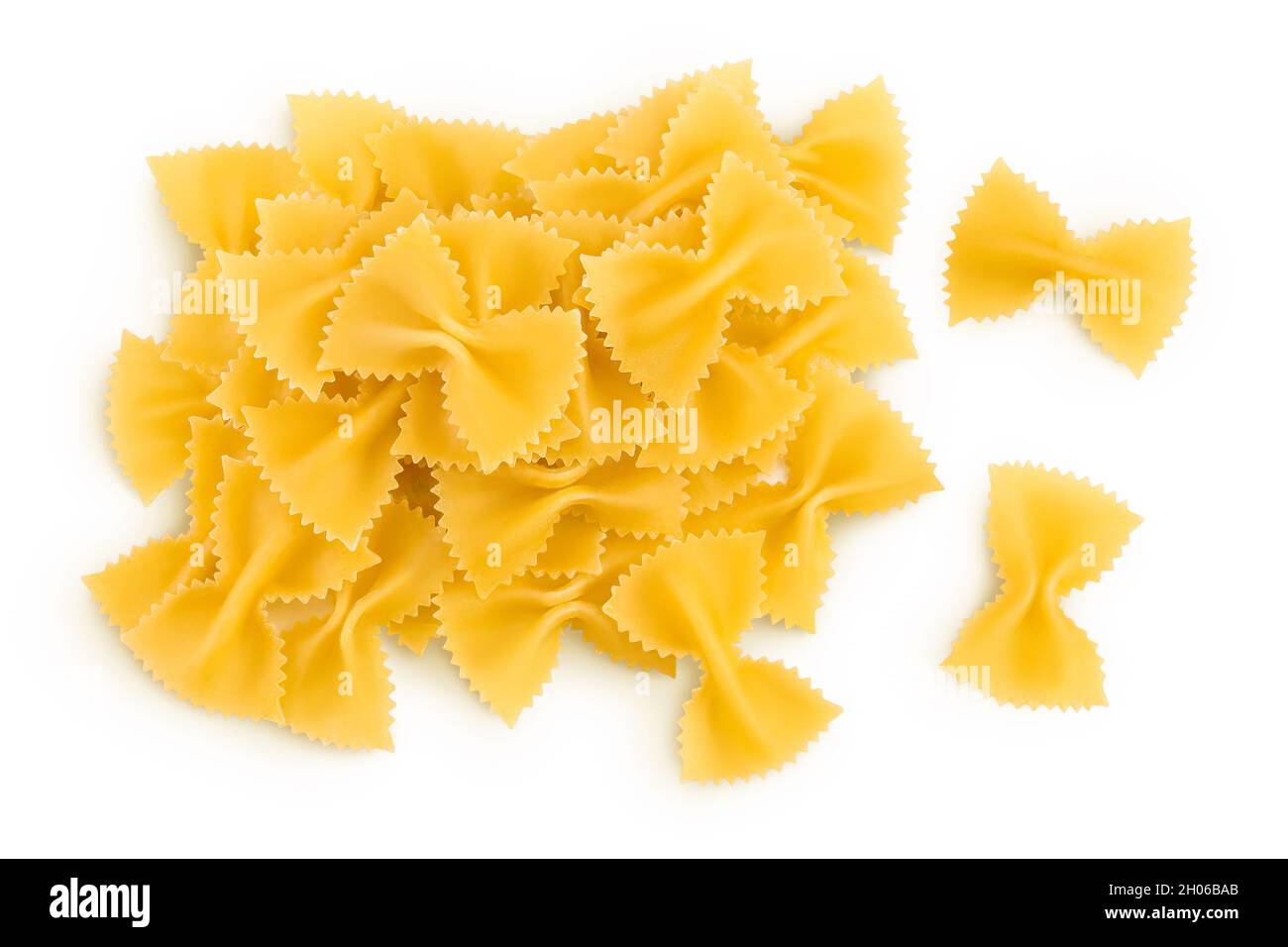 Bow tie pasta isolated on white background with clipping path and full ...