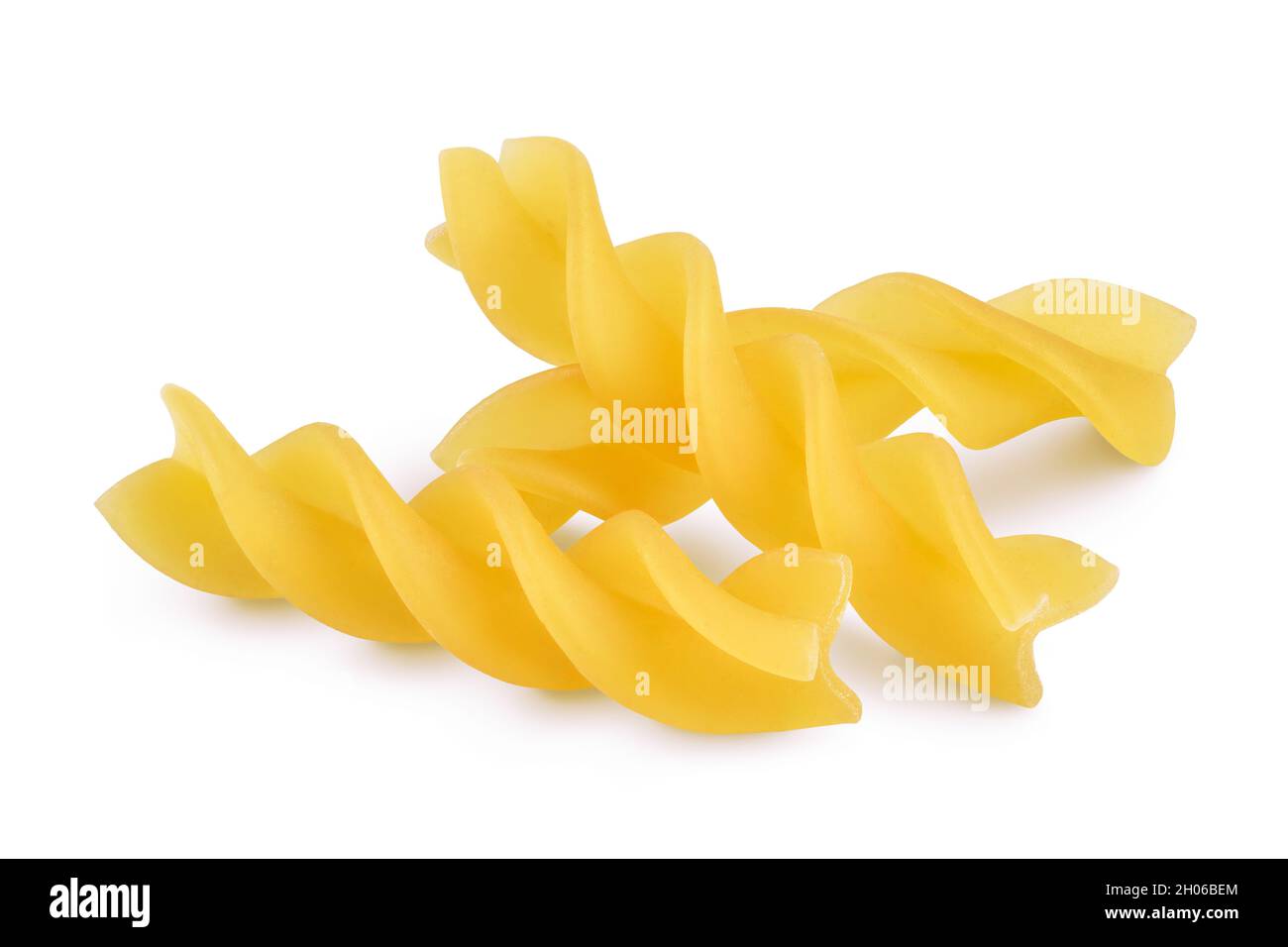 raw Fusilli pasta, isolated on white background with clipping path and ...