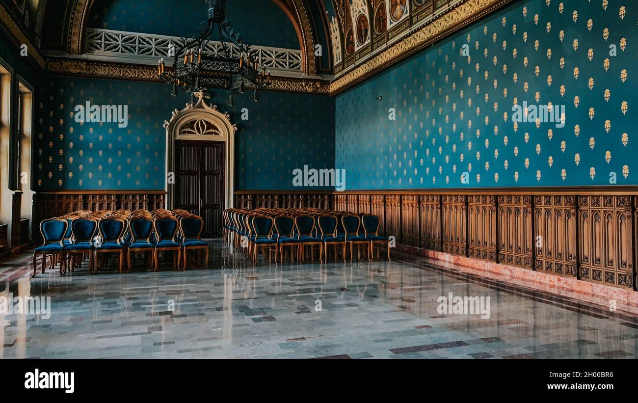 IASI, ROMANIA - Sep 02, 2021: The Palace of Culture interior in Lasi ...