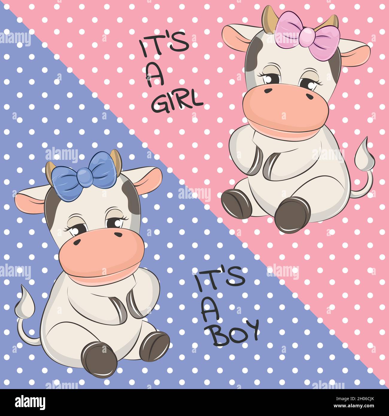 Cute Girl Cow Cartoon