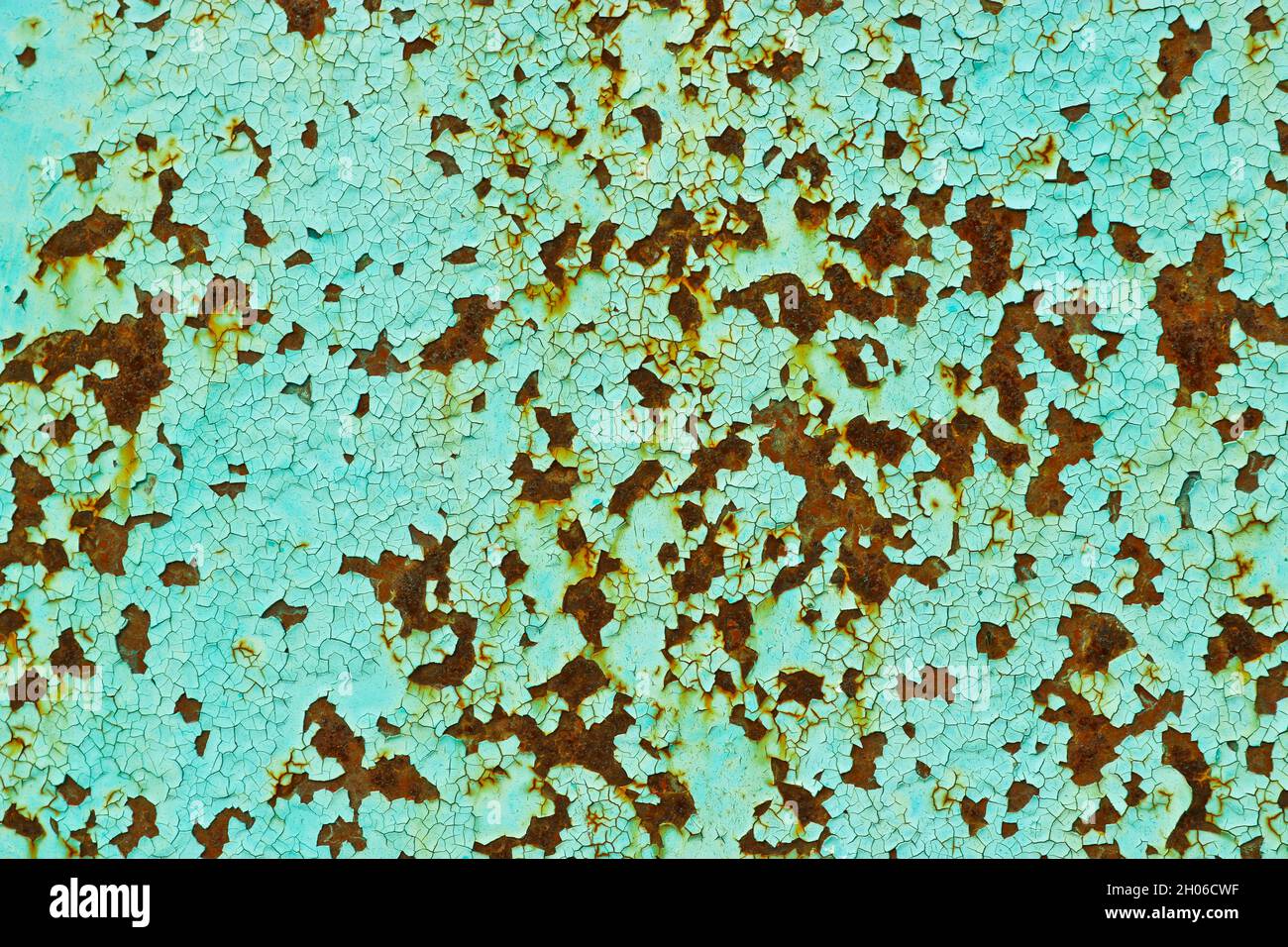 Rust stains on the old painted metal surface Stock Photo - Alamy