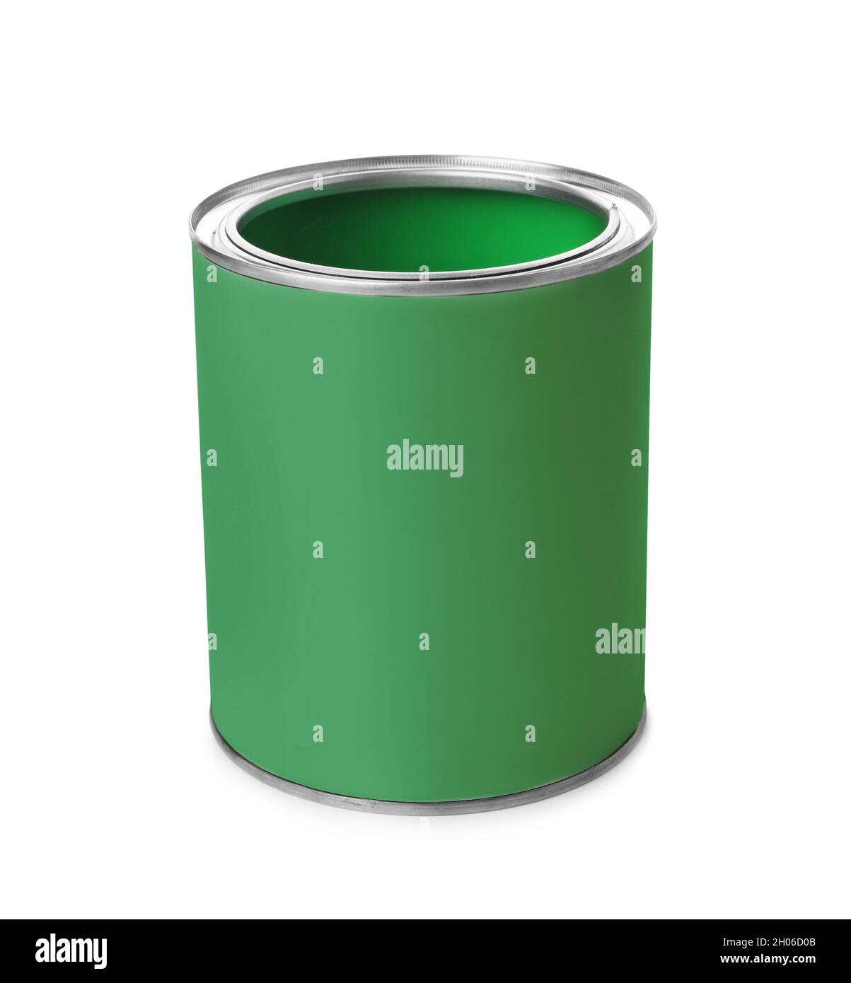 Green paint can on white background. Space for design Stock Photo - Alamy