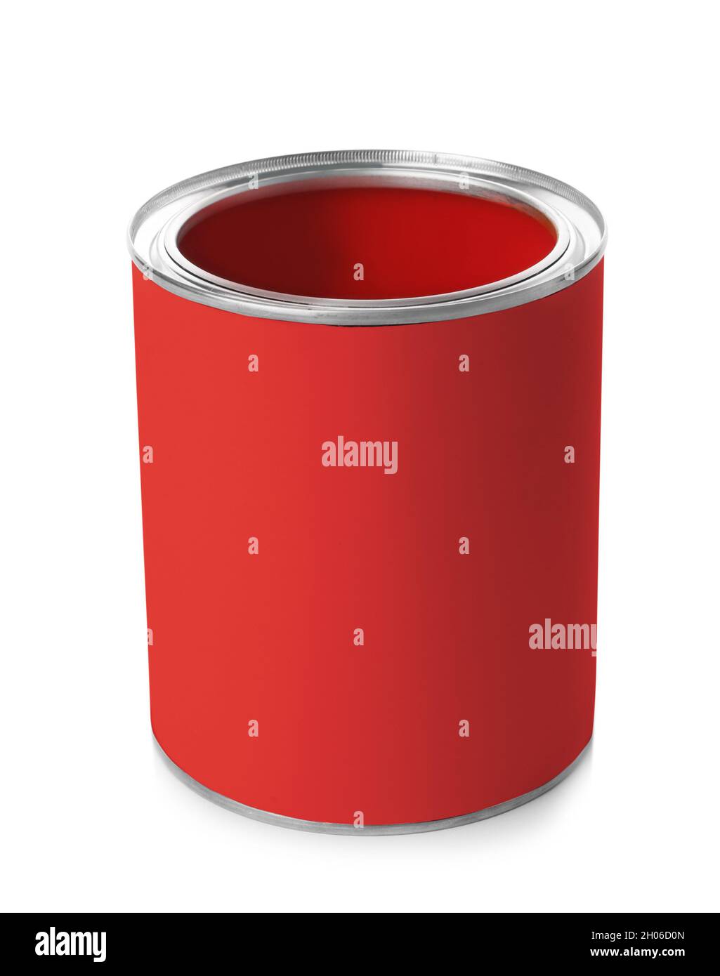 Red paint can on white background. Space for design Stock Photo - Alamy
