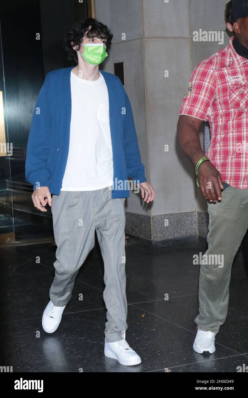 New York, NY, USA. 11th Oct, 2021. Finn Wolfhard seen after an ...