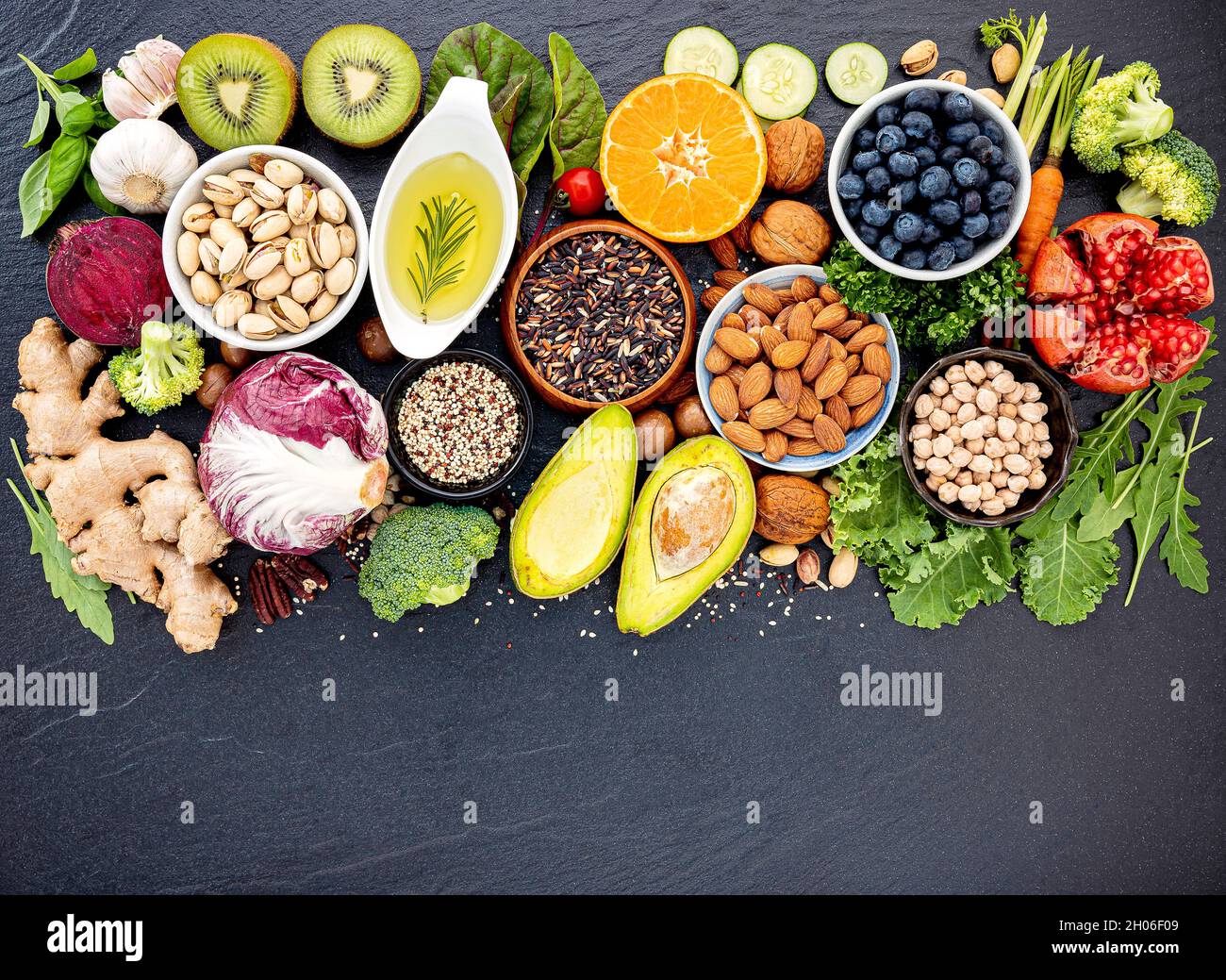 Ingredients for the healthy foods selection. The concept of healthy ...