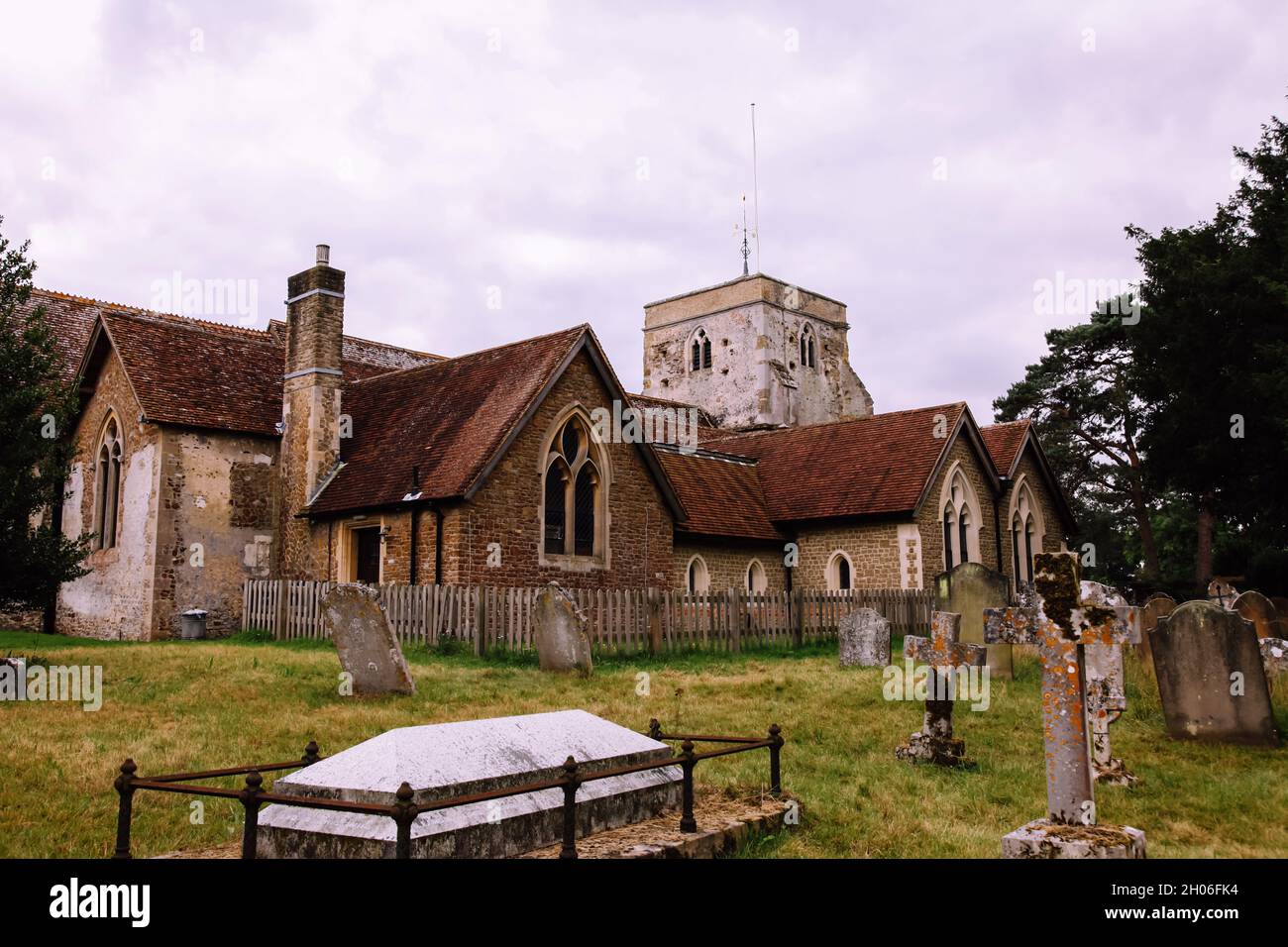 Graveyard grounds of Frensham church, The Church of St. Mary the Virgin ...