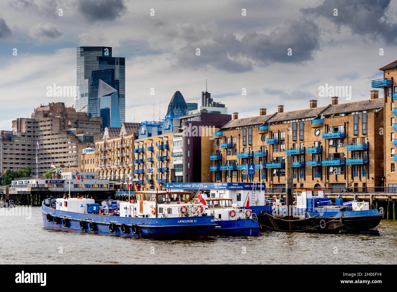 Thames Marine Services Pier, River Thames, London, UK Stock Photo - Alamy