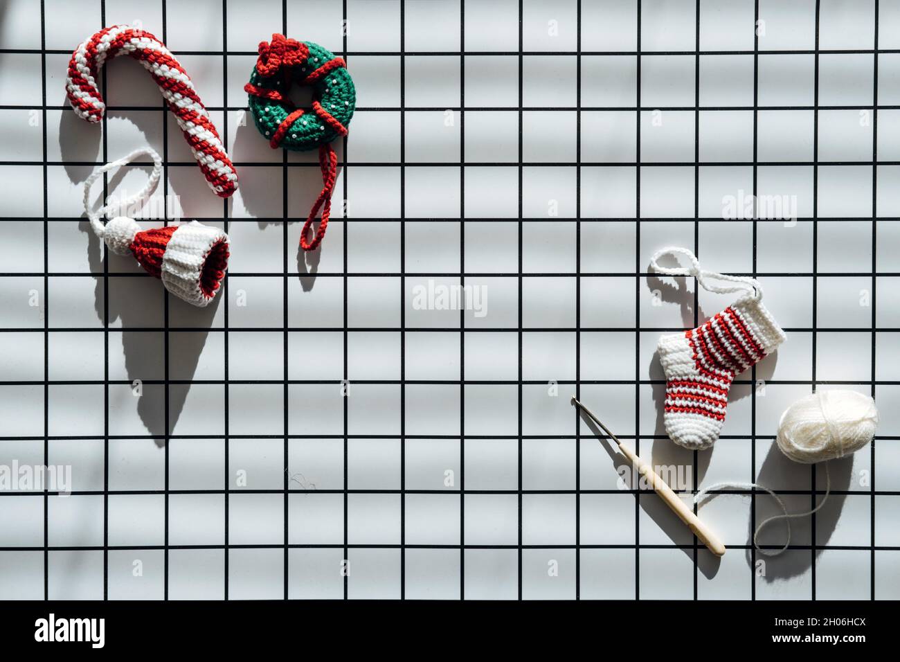 Christmas Knit Toys. Handmade DIY Crochet hat, lollipop, donut and sock ...