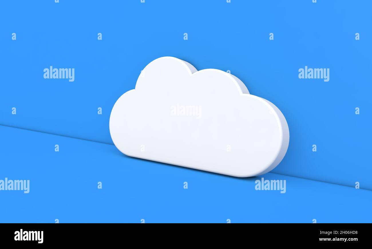 Abstract image of the internet cloud on a blue background. 3d render ...