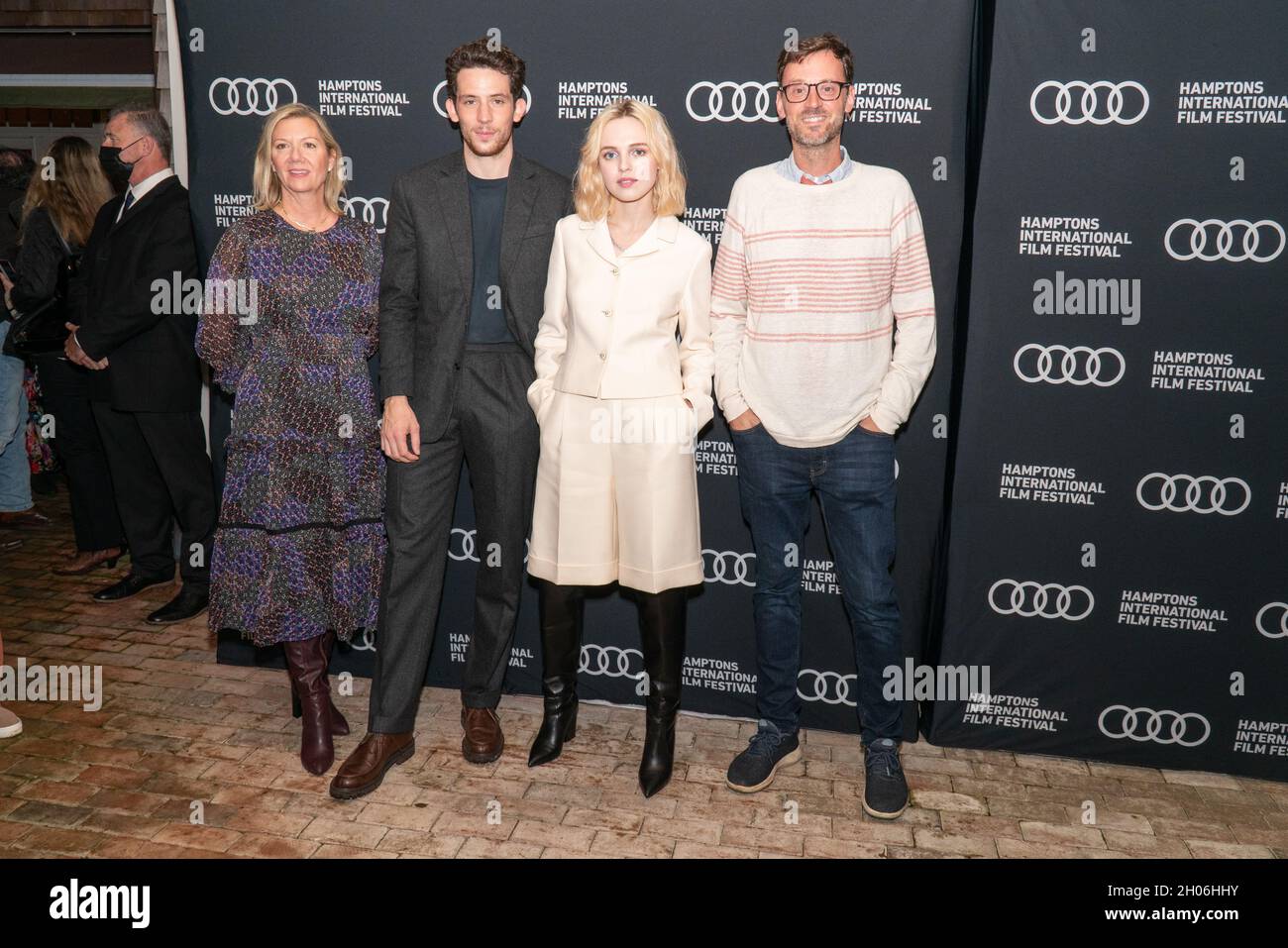 East Hampton, NY, October 10, 2021, Anne Chaisson, Josh O'Connor, guest ...