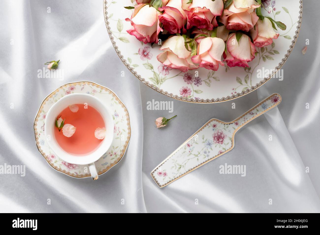 Beautiful tea party composition table Stock Photo - Alamy