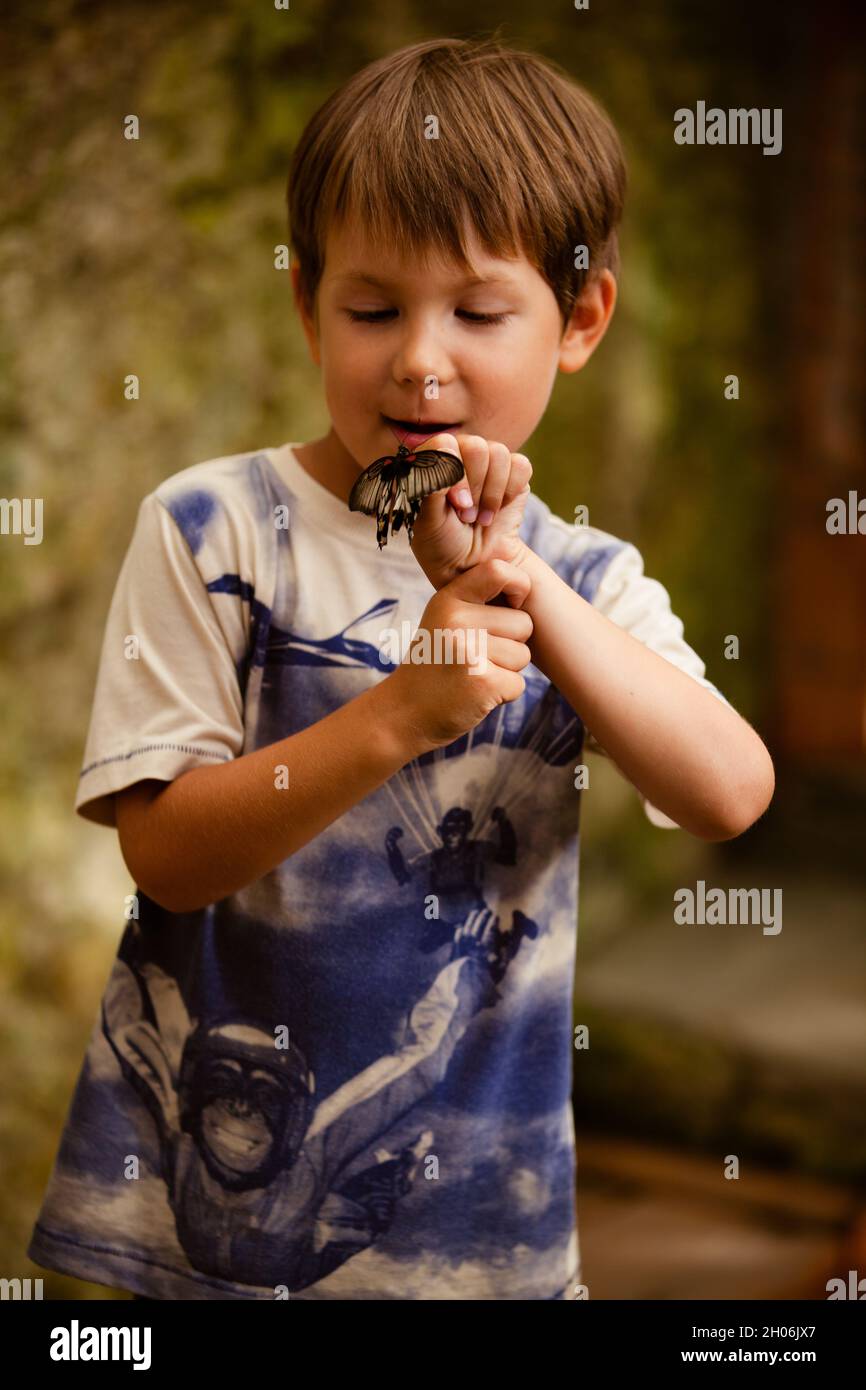 Children playing with a butterfly hi-res stock photography and images ...
