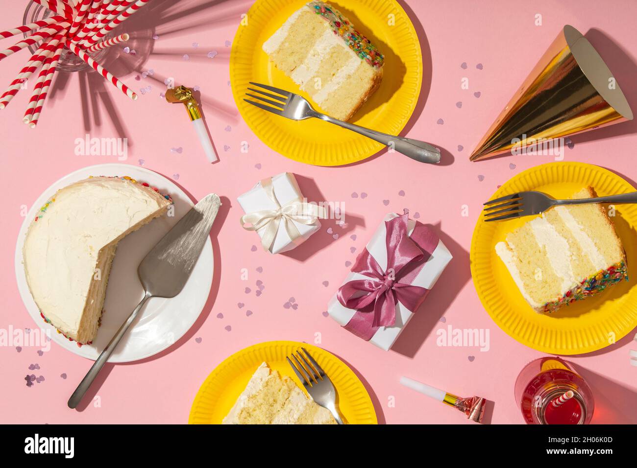 Birthday concept with tasty cake Stock Photo - Alamy