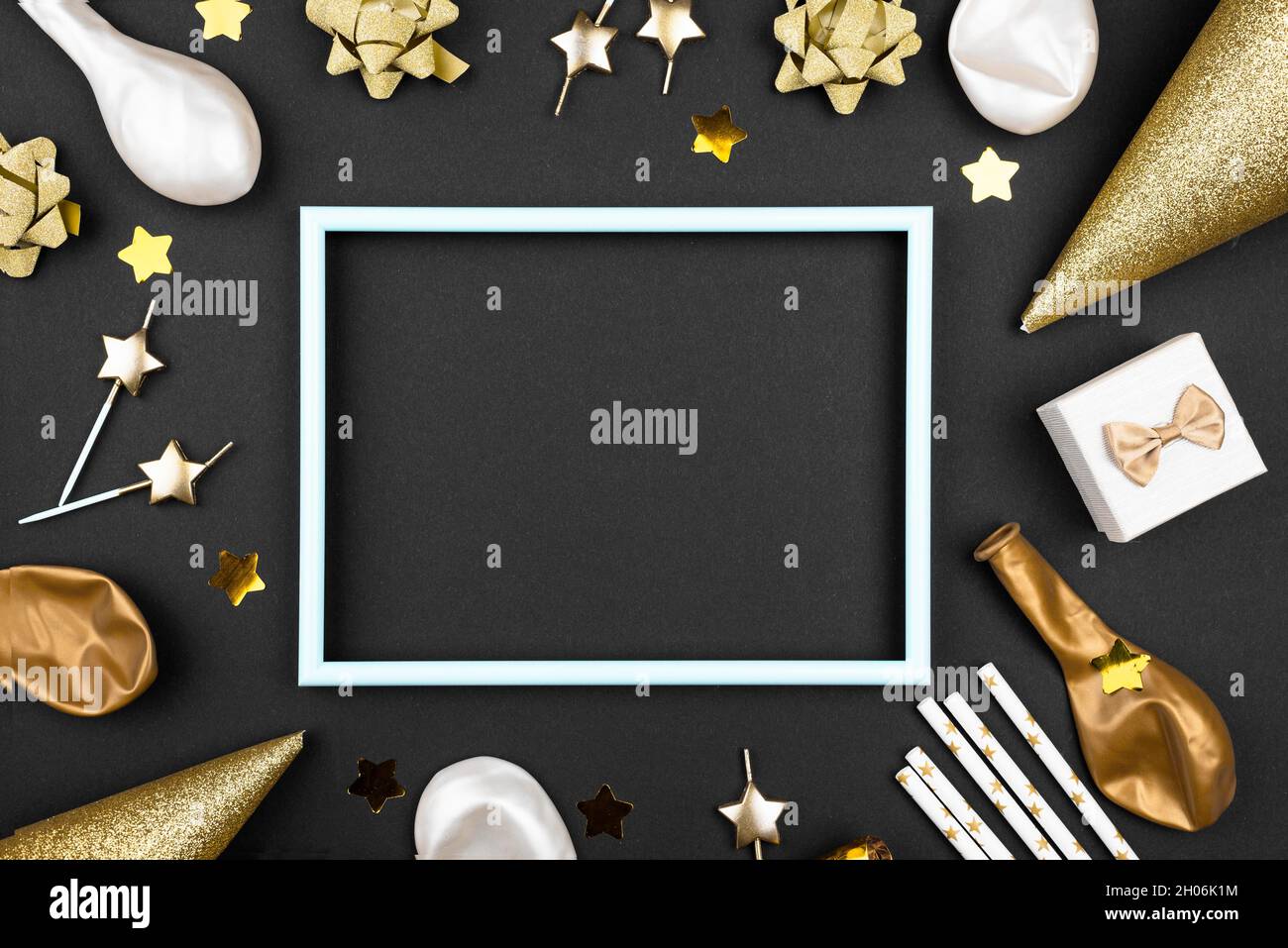 elegant birthday ornaments frame Stock Photo - Alamy