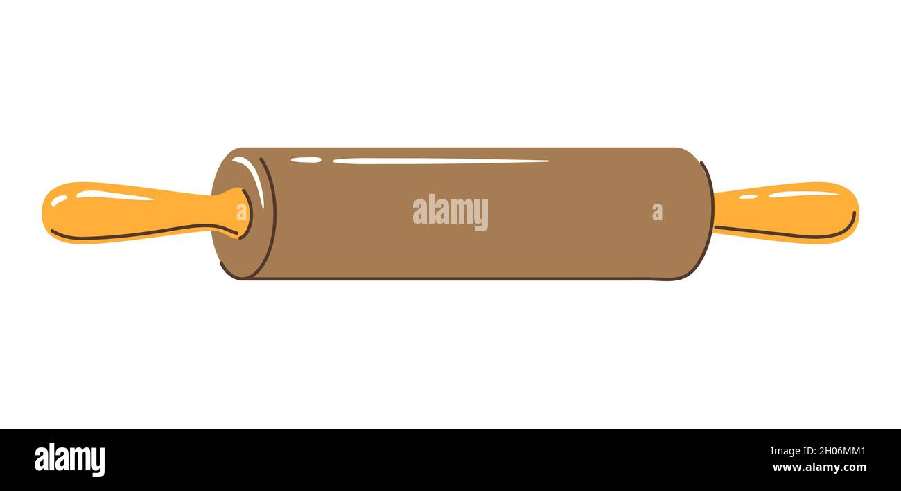 Illustration of cooking rolling pin. Stylized kitchen and restaurant ...