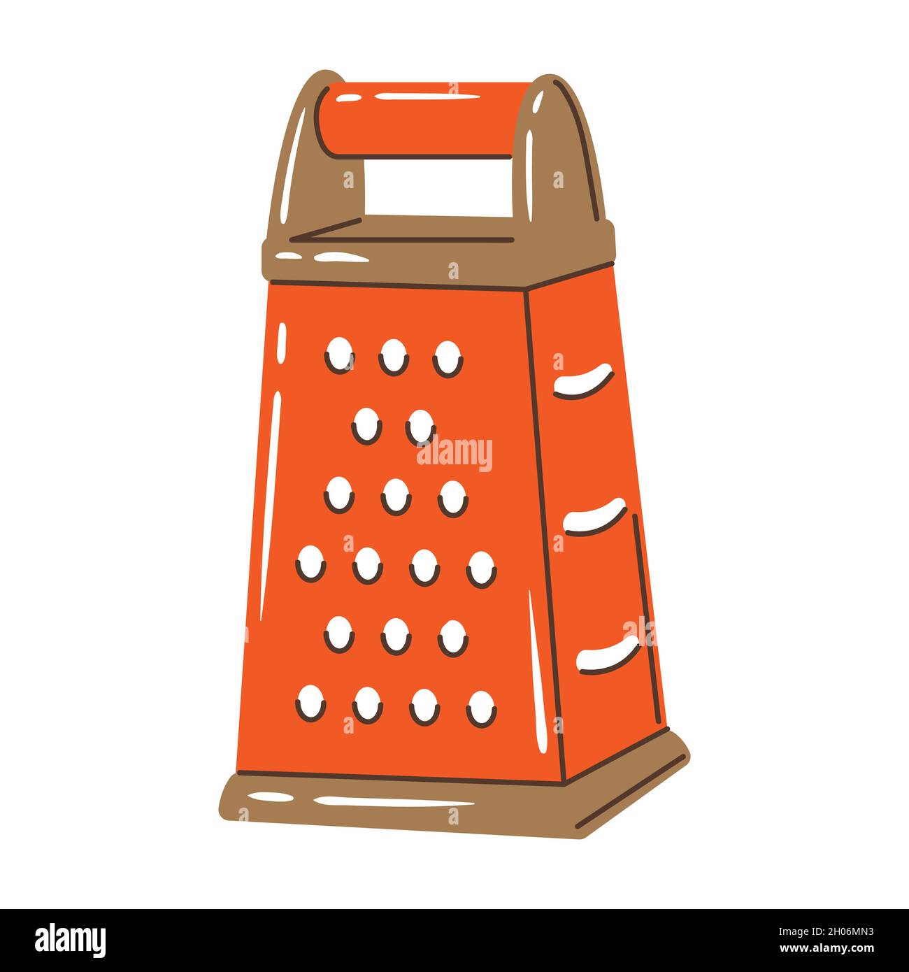 Illustration of cooking grater. Stylized kitchen and restaurant utensil ...