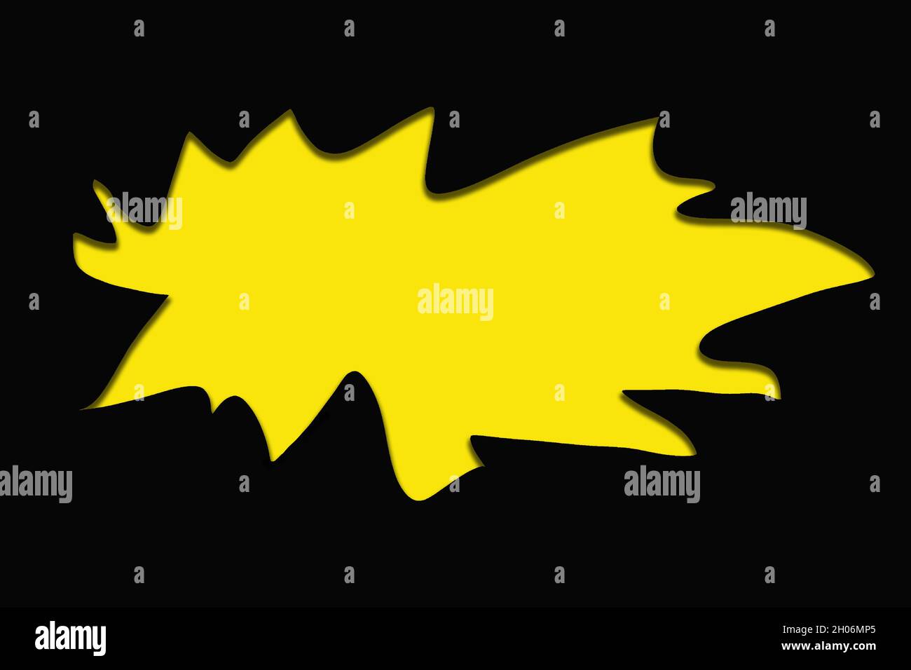 Torn paper. Yellow paper hole on black background for various text ...