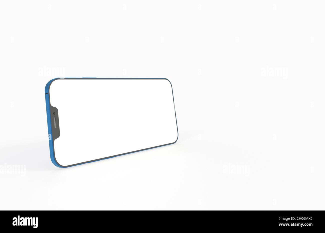 3d illustration of new smartphone frameless blank screen mockup ...