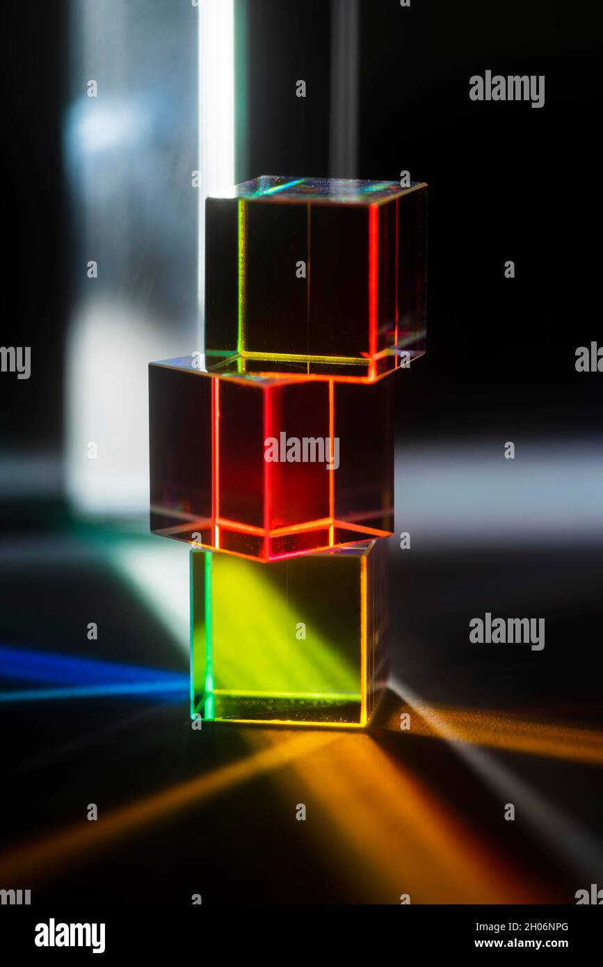 Colorful light prisms reflection.Colorful light prisms Effect Stock ...