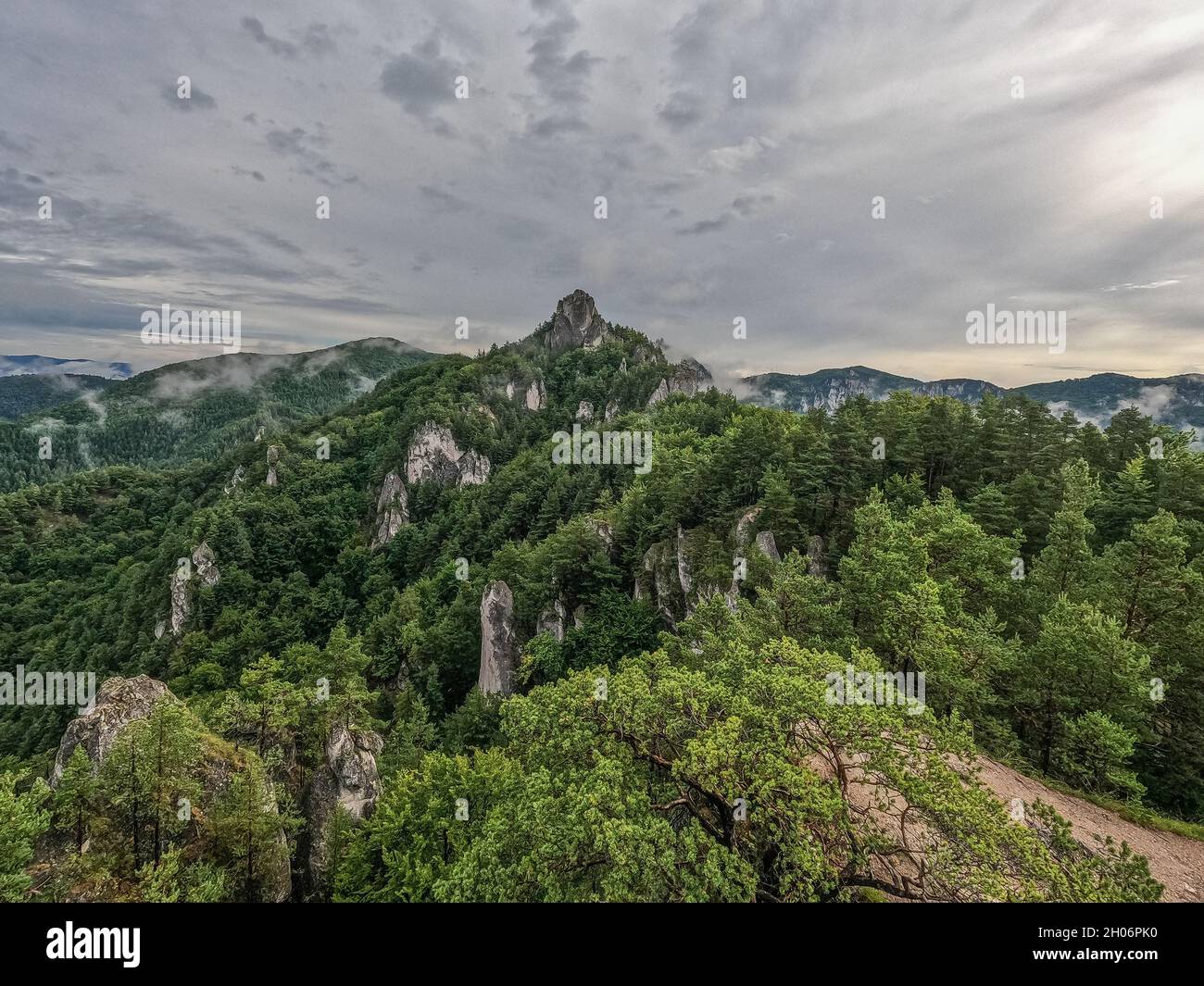 Aerial view of the Sulov rocks nature reserve in the village of Sulov ...