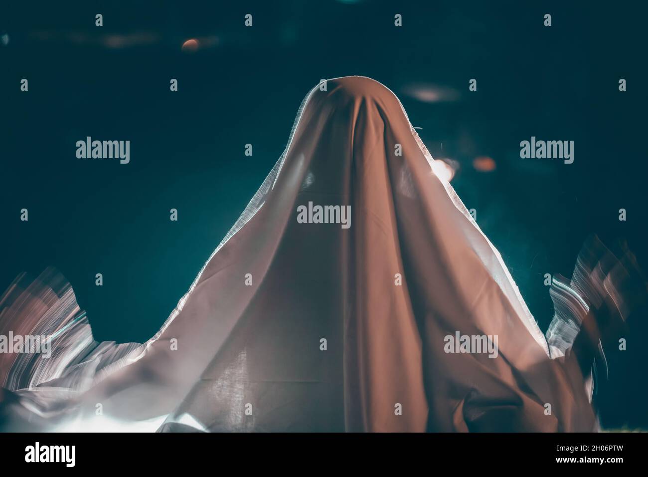 Scary ghost in dark, spooky halloween night Stock Photo - Alamy